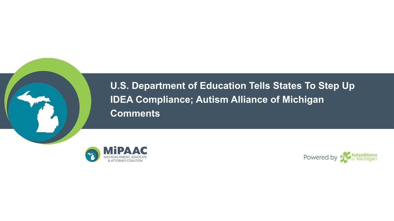 U.S. Department of Education Tells States To Step Up IDEA Compliance ...