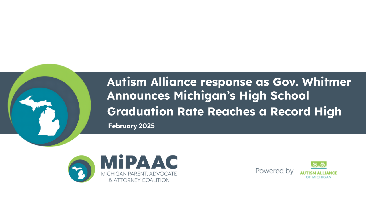 Autism Alliance response as Gov. Whitmer Announces Michigan’s High ...